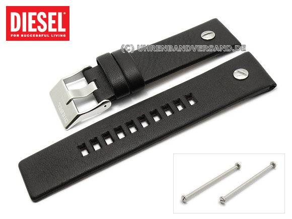Original Ersatzbänder DIESEL DZ7256 24mm Leder schwarz