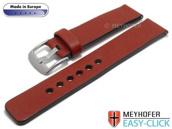 Meyhofer EASY-CLICK Uhrenarmband Cardemin 24mm rot Leder glatt