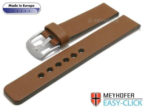 Meyhofer EASY-CLICK Uhrenarmband Cardemin 20mm braun Leder glatt