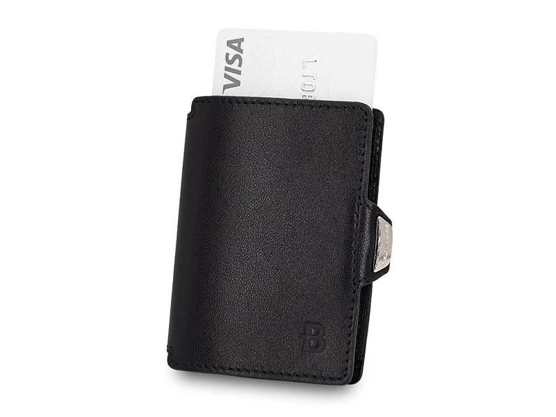 Geldboerse klein/Slim-Wallet Prince aus Leder schwarz glatt abgenaeht ...