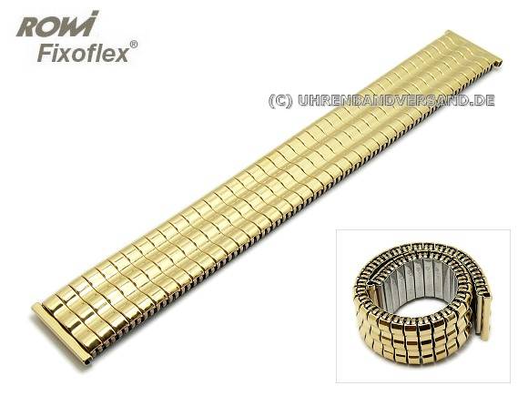 Uhrenarmband Fixoflex S Zugband Rw-ZB385357 22mm Edelstahl goldfarben ...