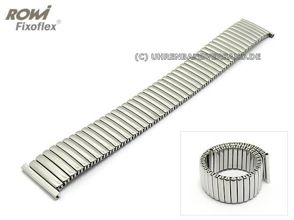 Uhrenarmband Fixoflex Edelstahl poliert elegant 22mm ROWI
