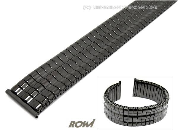 Uhrenarmband Fixoflex Zugband Edelstahl anthrazit 22mm elegant ROWI