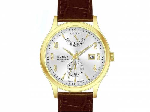 Automatik-Herrenuhr RU-91325 Edelstahl goldfarben Ziffernblatt hell von ...