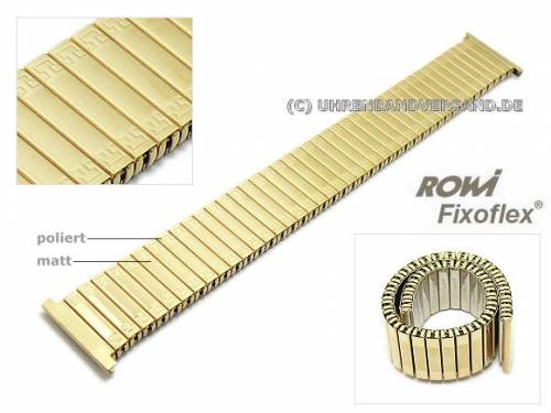 Uhrenarmband Fixoflex Zugband Rw-ZB385105 20mm Edelstahl goldfarben von ...