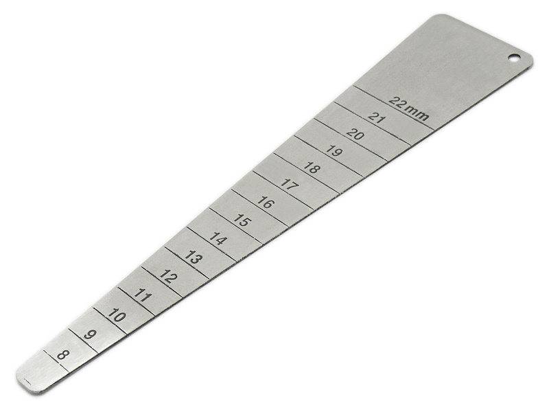 Messlehre Metall zur Bestimmung von Stegbreiten und Schliessenanstoessen