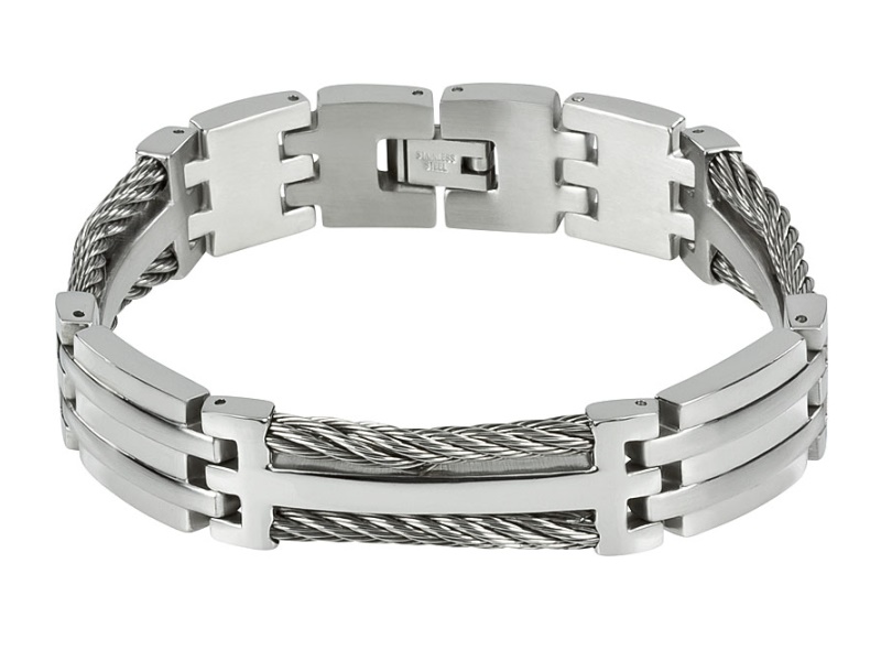 Schmuck-Armband Edelstahl stahlfarben Glieder-Armband