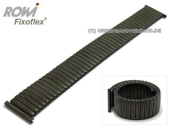Uhrenarmband Fixoflex S Zugband Rw-ZB382960 22mm Edelstahl schwarz von ROWI
