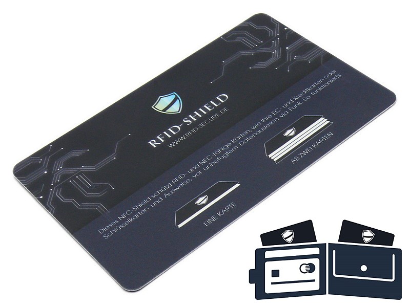 1 RFID NFC Shield / Blocker-Karte zum Schutz Ihrer Bankkarten etc. im schwarzen Design